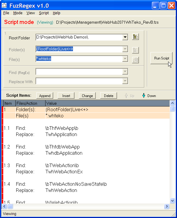 FuzRegex Utility To Search Files And Optionally Replace Data 